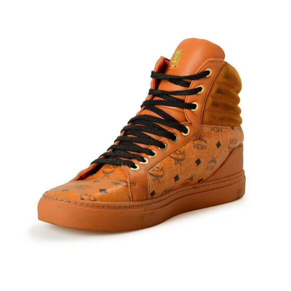 Shoes | Mcm Womens Logo Print Leather High Top One Right Sneaker Shoe ...